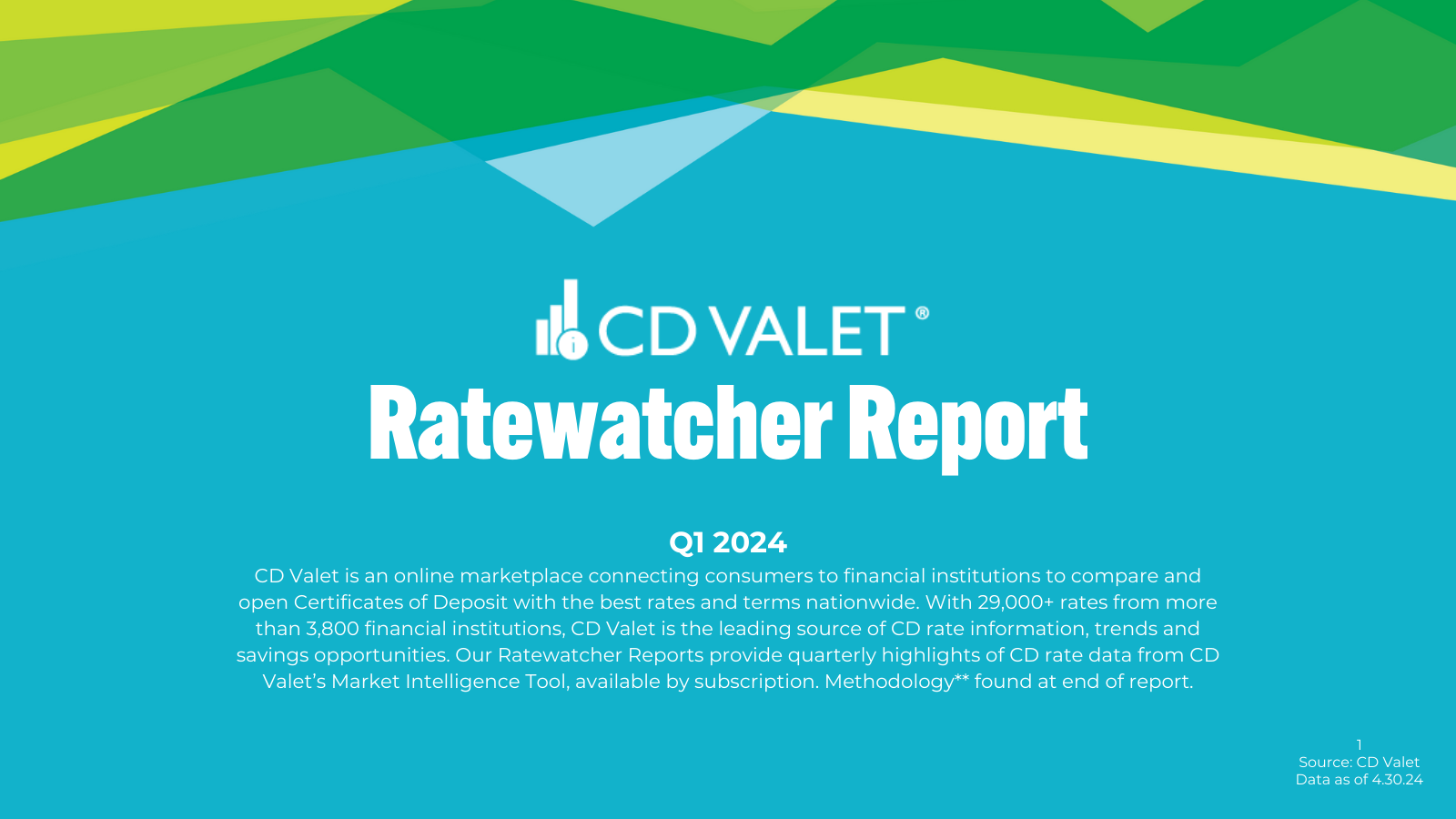 CD Rate Report from Q1 2024 | Certificate of Deposit Stats | CD Valet